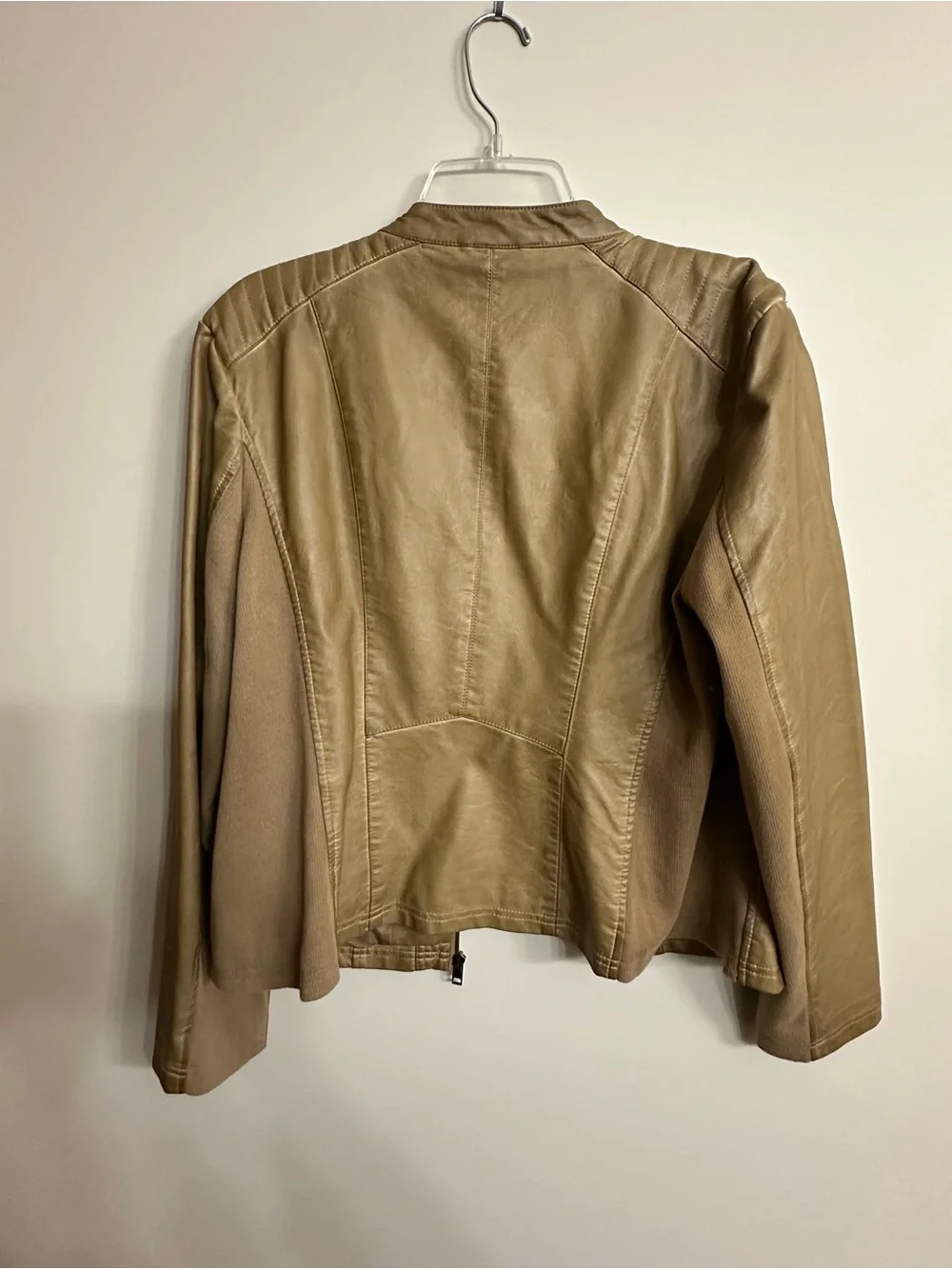 Sebby | Jackets & Coats | Sebby Light Brown Faux Leather Moto Jacket ...